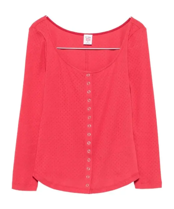 RE/DONE Crew-neck Three-quarter Sleeve Cardigan - No