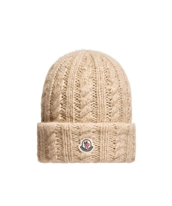 Moncler Cable Knit Wool Blend Beanie