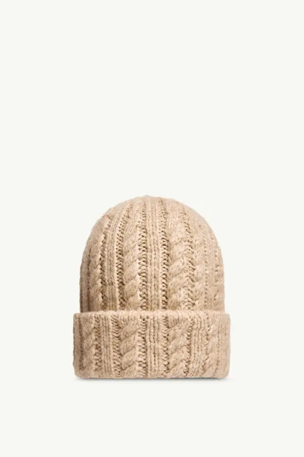 Moncler Cable Knit Wool Blend Beanie