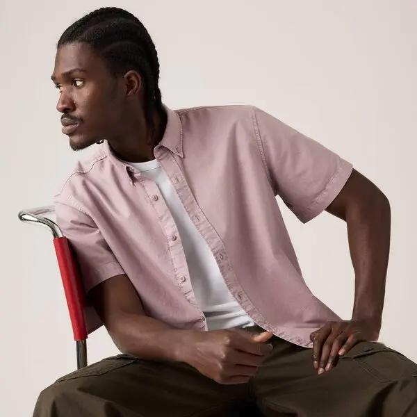 LEVI'S Authentic Button-down Garment Dye Short-sleeve Shirt
