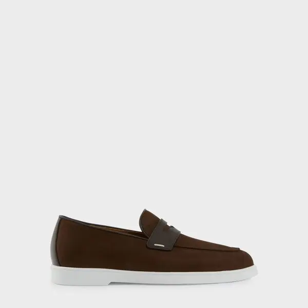 GIUSEPPE ZANOTTI Suede Moccasins With Metal Detail - Brown