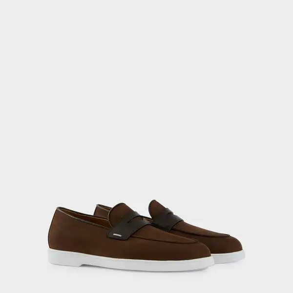 GIUSEPPE ZANOTTI Suede Moccasins With Metal Detail