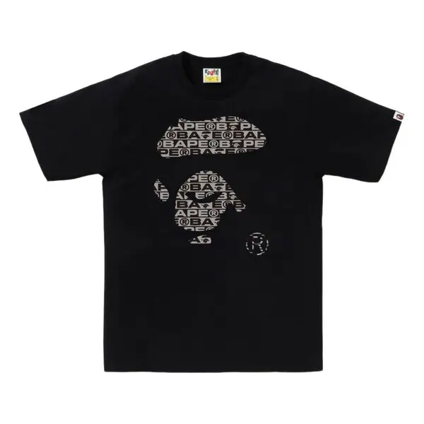 A BATHING APE Lux Sport Pattern Ape Face Tee - Black