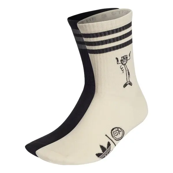 Adidas Originals X Andre Saraiva Crew Socks 2 Pack - Non Dyed/black
