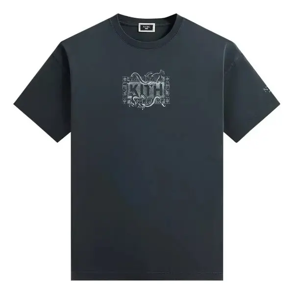 Kith Ss24 X New York Botanical Garden Title Page Vintage T-shirt 'nocturnal - Navy