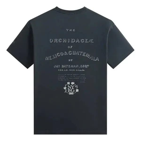 Kith Ss24 X New York Botanical Garden Title Page Vintage T-shirt 'nocturnal - Navy