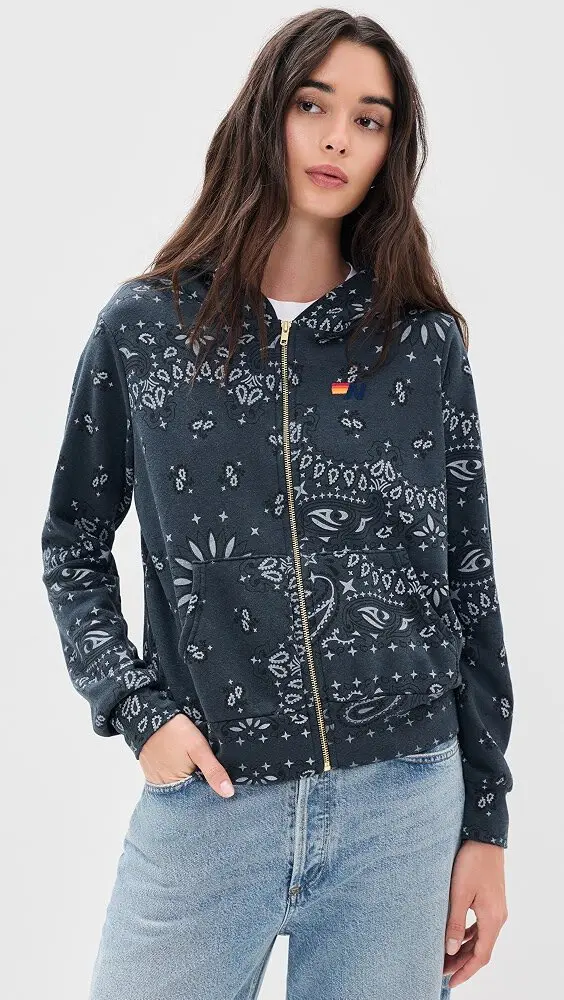 Aviator Nation Bandana Print Full Zip Hoodie