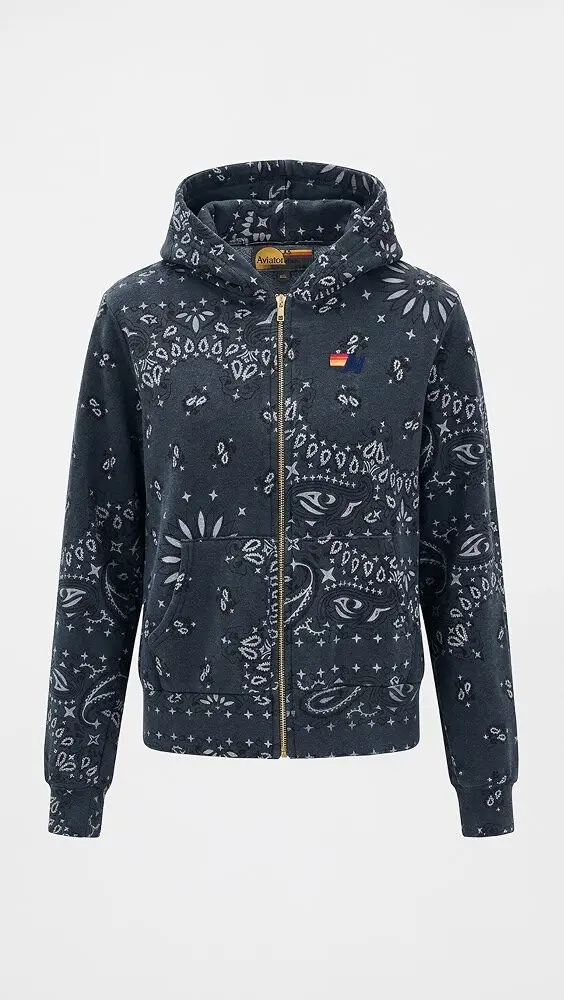 Aviator Nation Bandana Print Full Zip Hoodie