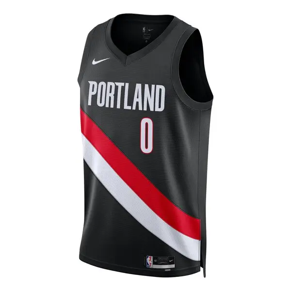 Nike Nba Damian Lillard Portland Trail Blazers Icon Edition Dri-fit Swingman Jersey - Black