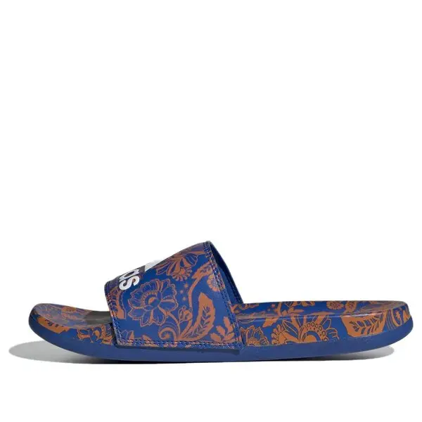 Adidas Adilette Comfort Slide Floral - Royal Blue/cloud White