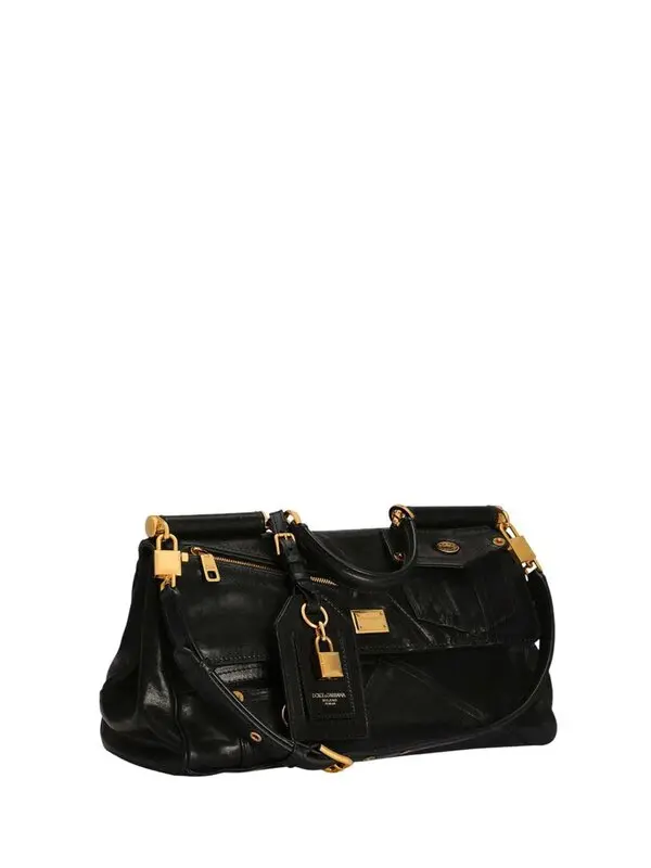 Dolce & Gabbana Biker Patch Calfskin My Sicily Medium Handbag