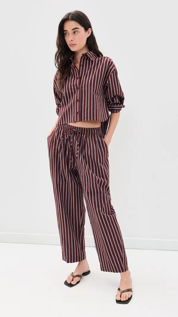 APIECE APART Striped Cotton Everyday Pull-on Pants