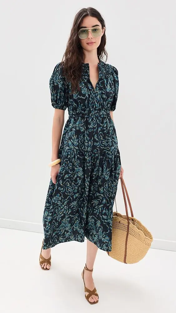 Ulla Johnson Othella Short Sleeve Cotton Dress