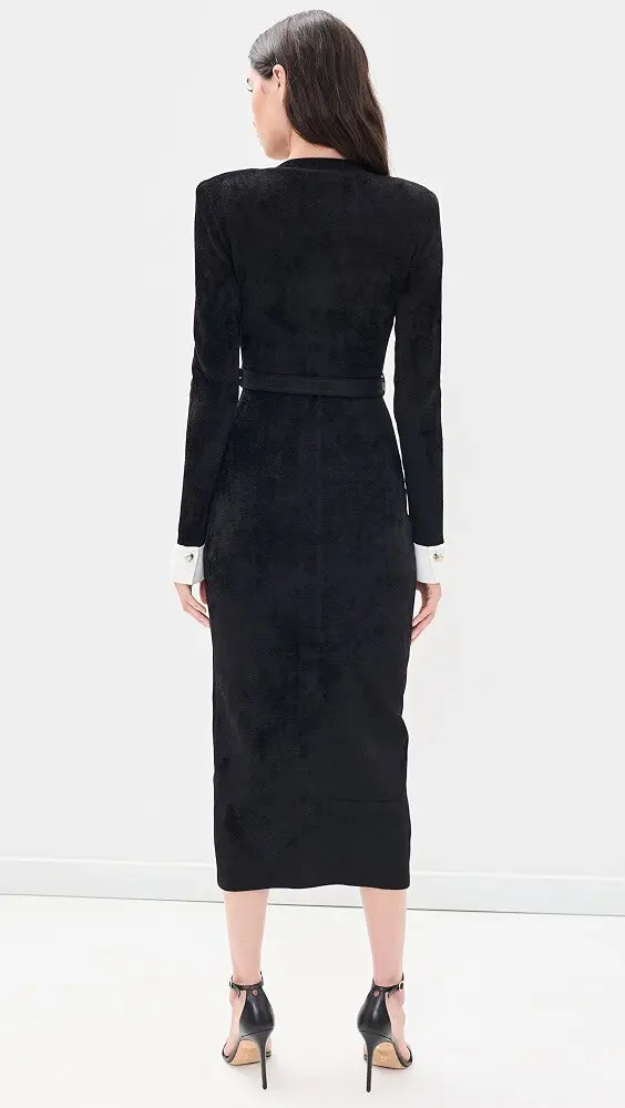 SELF-PORTRAIT Chenille Knit Midi Dress