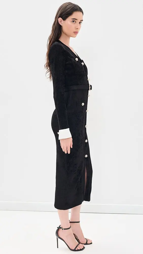 SELF-PORTRAIT Chenille Knit Midi Dress