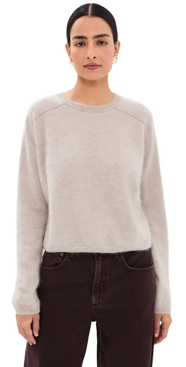 LISA YANG Lexia Brushed Cashmere Sweater - Sand Brushed