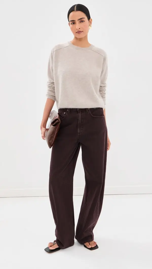 LISA YANG Lexia Brushed Cashmere Sweater - Sand Brushed