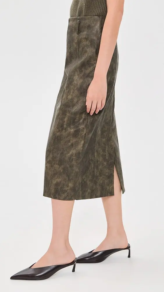 EN SAISON Faux Leather Margot Midi Skirt