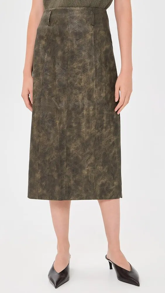 EN SAISON Faux Leather Margot Midi Skirt