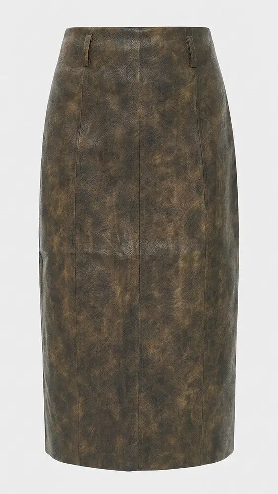 EN SAISON Faux Leather Margot Midi Skirt