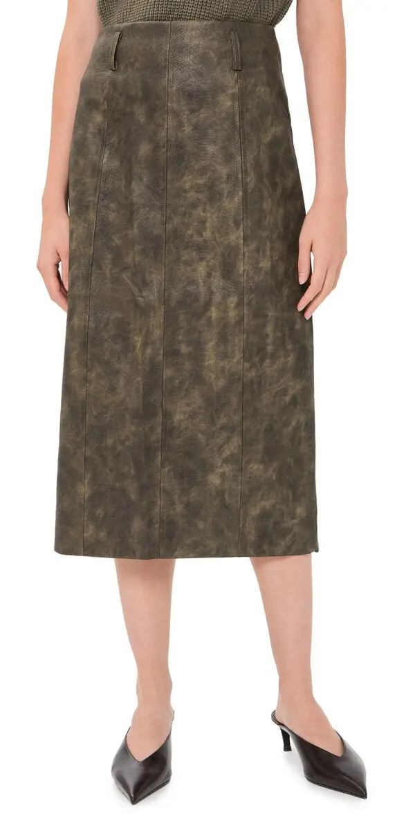 EN SAISON Margot Faux Leather Midi Skirt