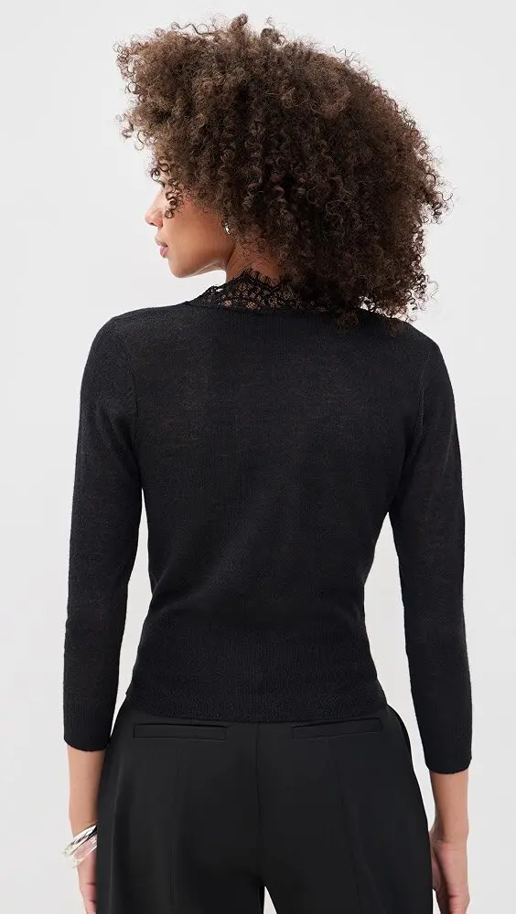 L'Agence Eluna Lace Detail Cardigan