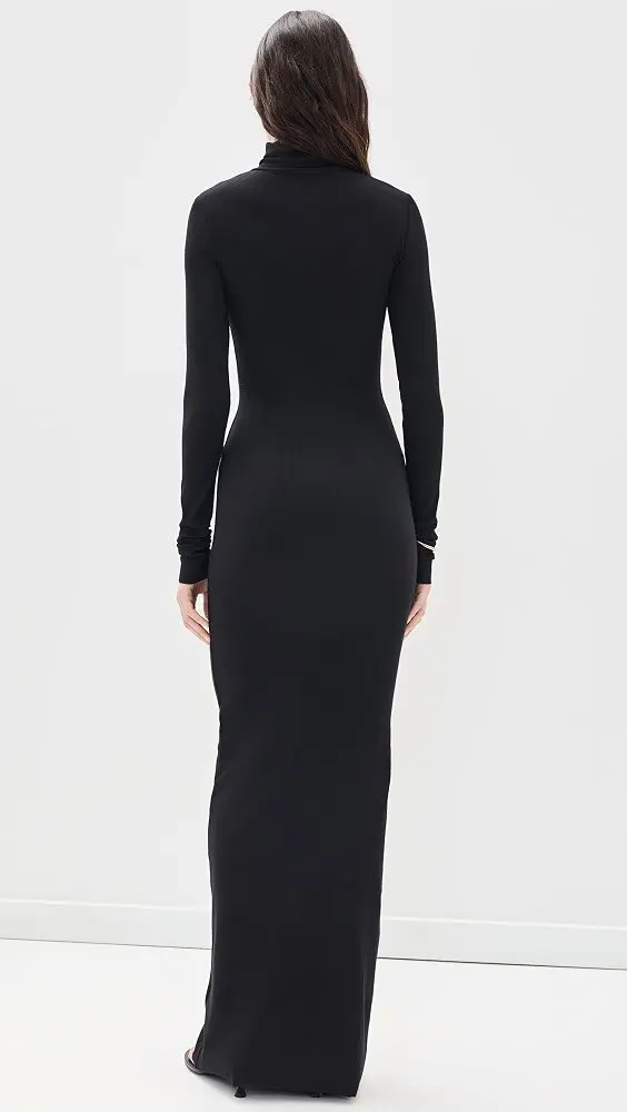 Eterne Long Sleeve Turtleneck Maxi Dress