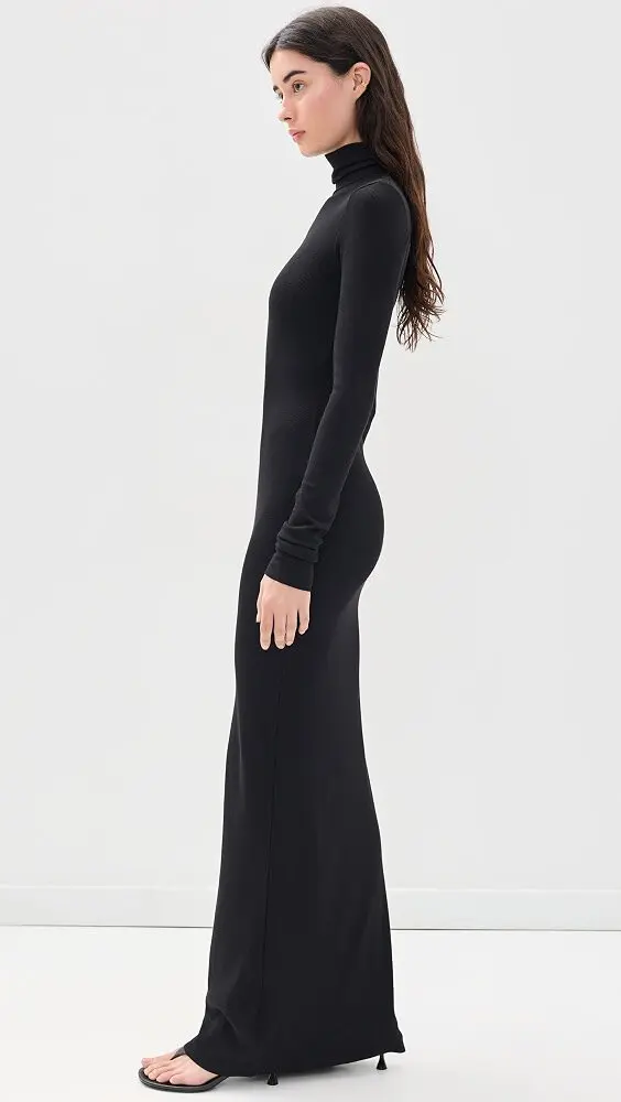 Eterne Long Sleeve Turtleneck Maxi Dress