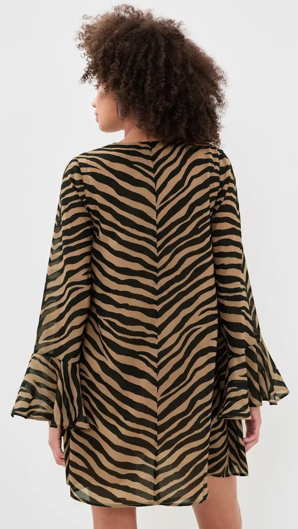 SIMONMILLER Marion Chiffon Tiger Print Dress - Tiger Stripe