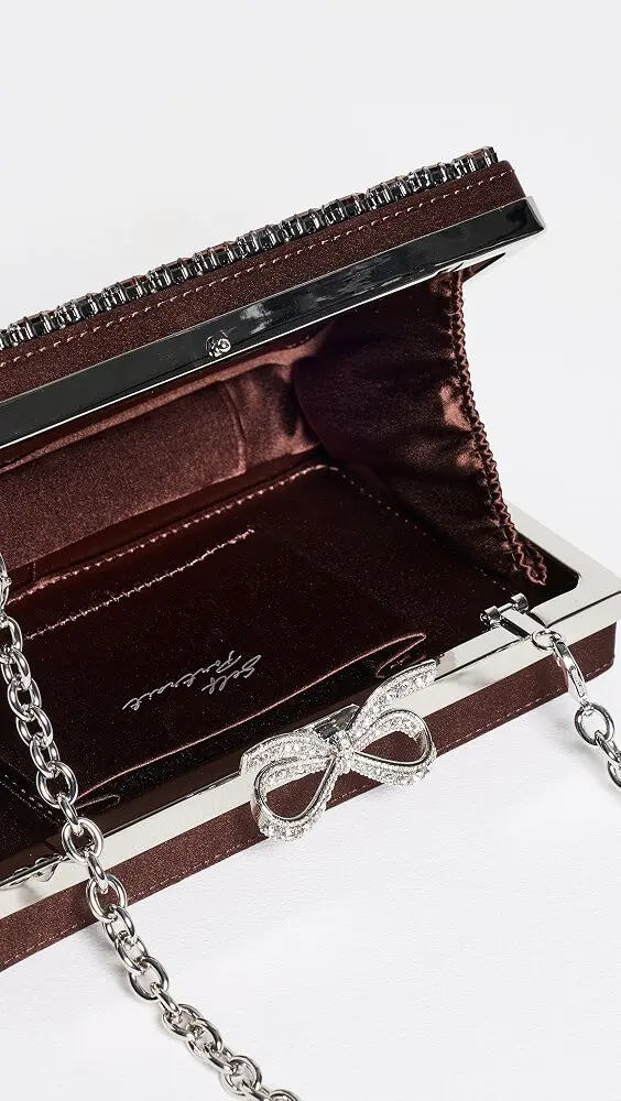 SELF-PORTRAIT Brown Chainmail Clutch Bag