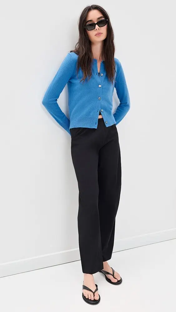 LA LIGNE Solid Lean Lines Cashmere Cardigan