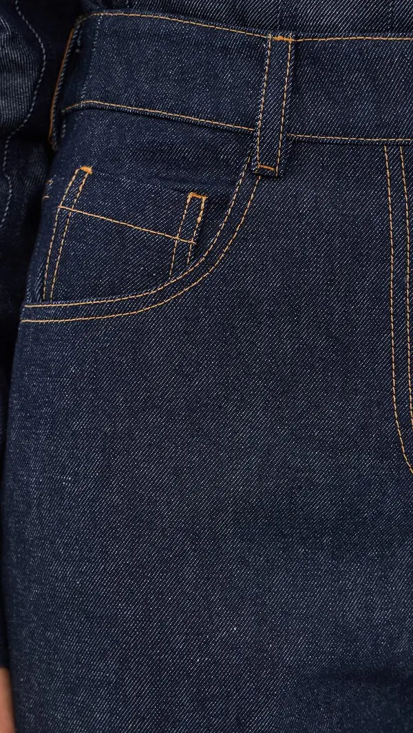 Françoise Hendrix High-rise Denim Pants With Folded Cuffs