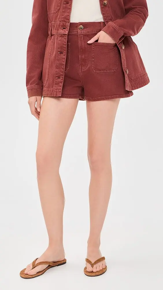 Veronica Beard Elijah Shorts With Patch Pockets