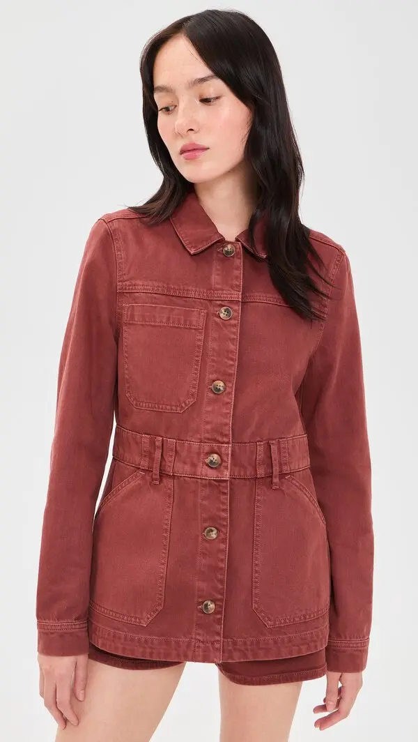 Veronica Beard Anzu Denim Jacket - Rust