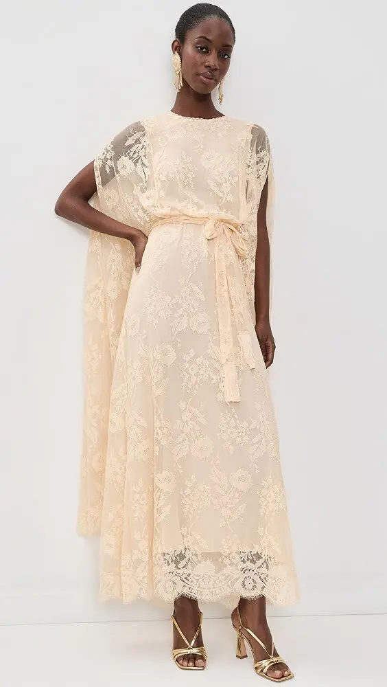 Zimmermann Valiant Lace Caped Maxi Dress