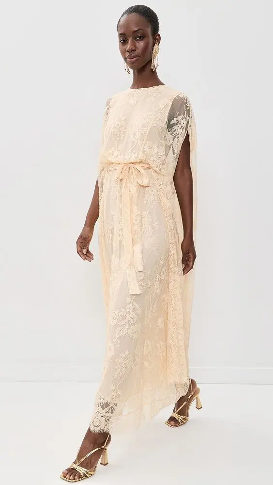 Zimmermann Valiant Lace Caped Maxi Dress