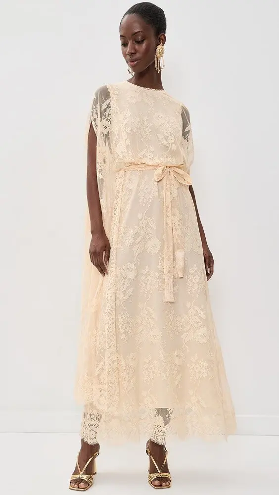 Zimmermann Valiant Lace Caped Maxi Dress