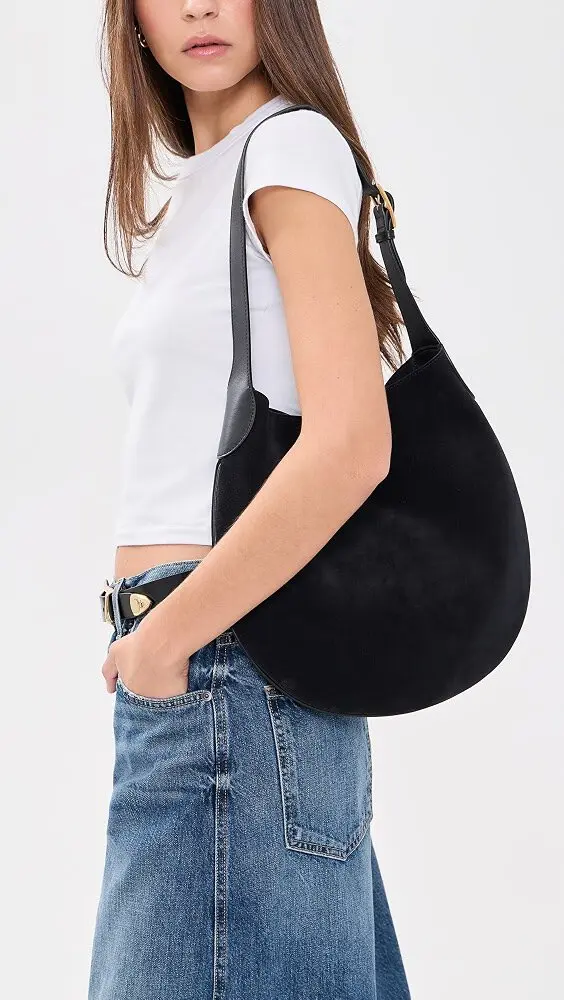 NILI LOTAN Jagger Suede Tote With Leather Strap