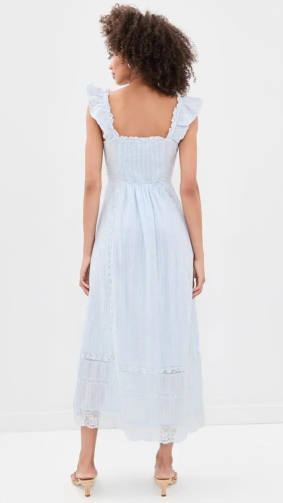 LoveShackFancy Kailette Dress - Blue Finch