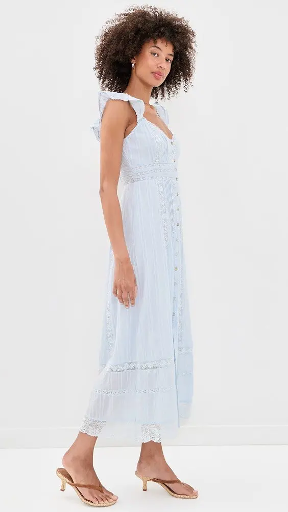 LoveShackFancy Kailette Dress - Blue Finch
