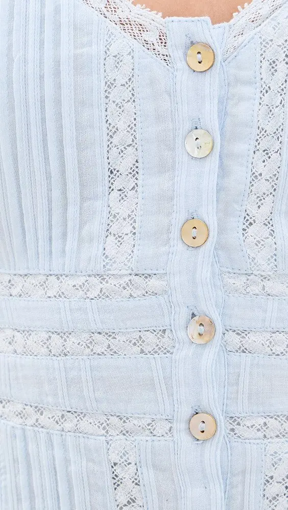 LoveShackFancy Kailette Dress - Blue Finch