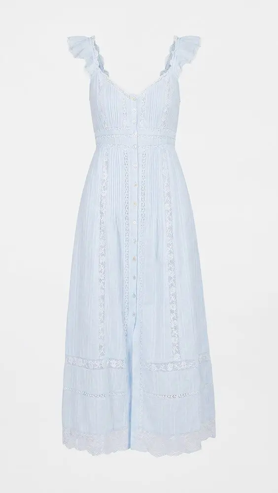 LoveShackFancy Kailette Dress - Blue Finch