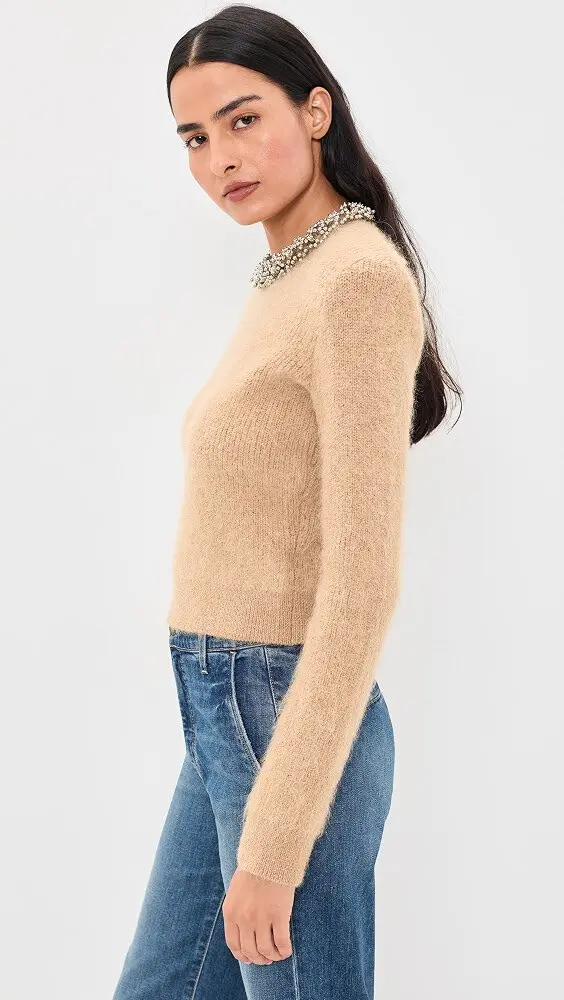 SELF-PORTRAIT Beaded Knit Sweater