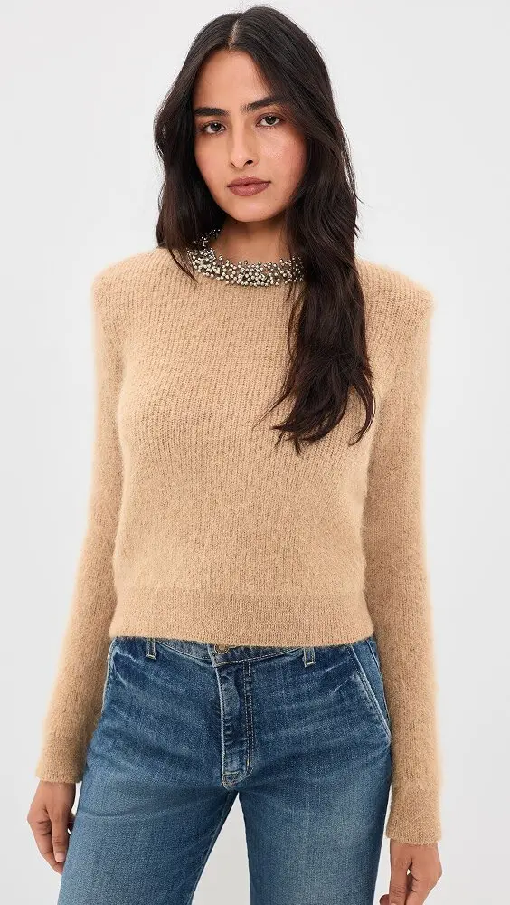 SELF-PORTRAIT Beaded Knit Sweater