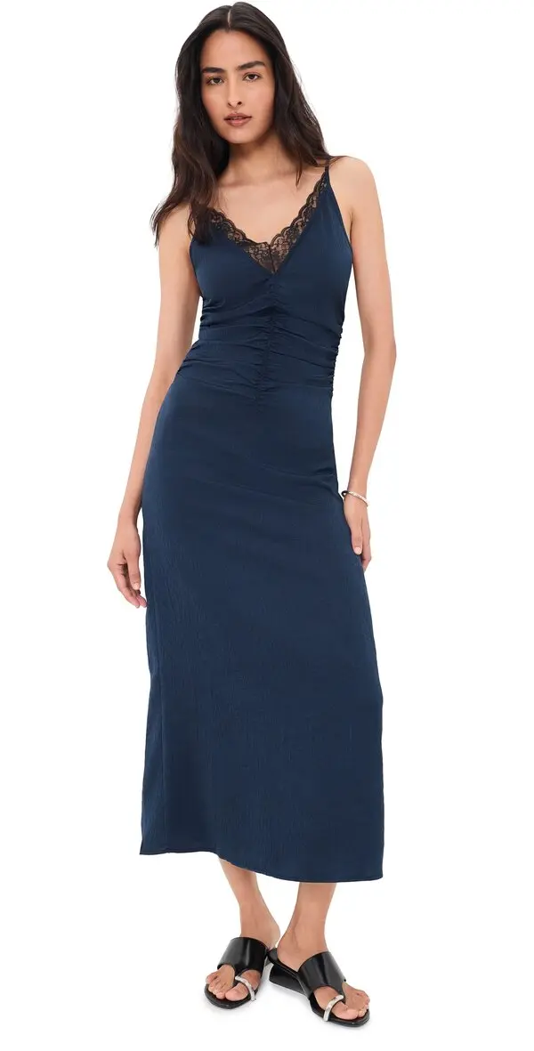 Baum Und Pferdgarten Atalie Lace Trim Ruched Midi Dress