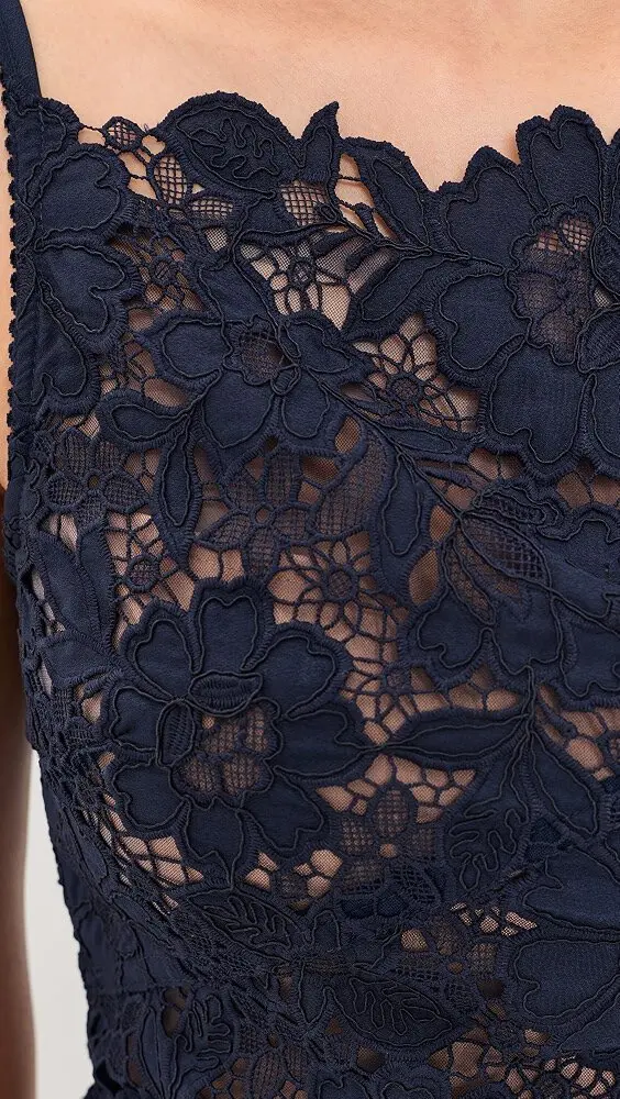 SELF-PORTRAIT Spiral Lace Midi Dress
