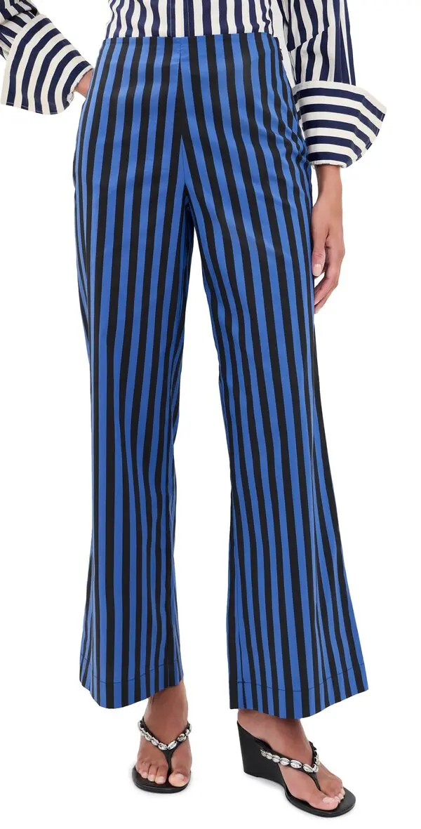 SIMONMILLER Pia Poplin Pants With Stripe Print - Cobalt Stripe