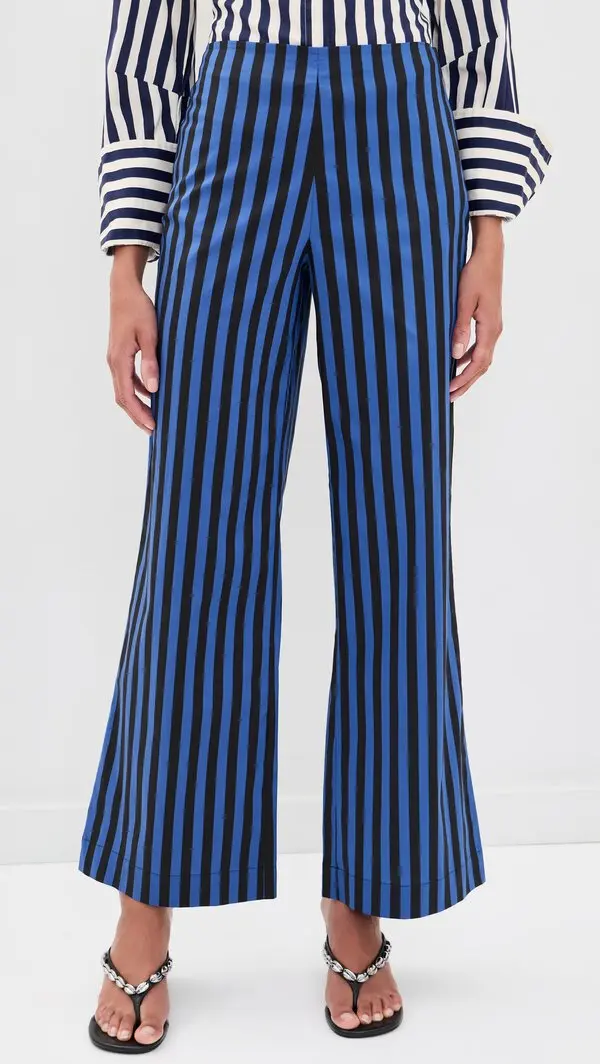 SIMONMILLER Pia Poplin Pants With Stripe Print - Cobalt Stripe