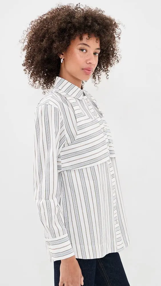 DAMSON MADDER Valeria Double Layered Button Down Shirt