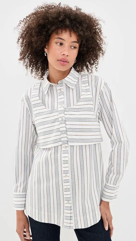 DAMSON MADDER Valeria Double Layered Button Down Shirt